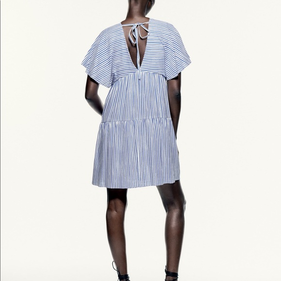 Zara | Dresses | Zara Striped Linen Blend Dress Xs Brand New With Tags | Poshmark